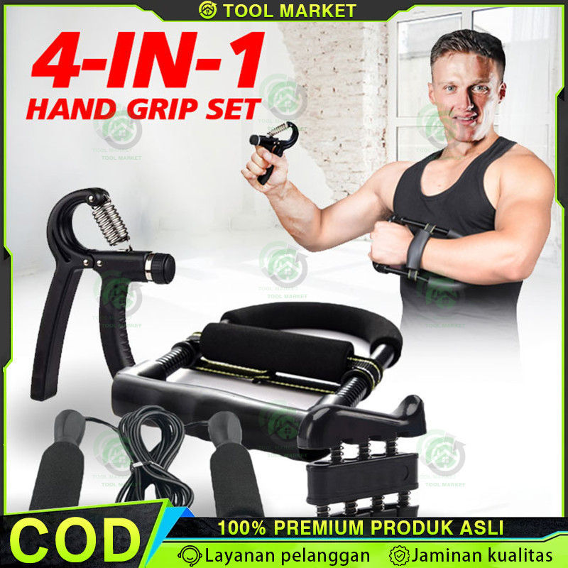 Jual SPEEDS Alat Fitness Set Power Wrist Handgrip 4in1 Skipping Finger ...