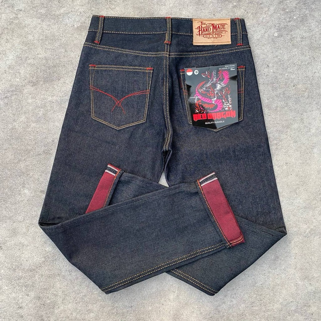 Jual Denim Indigo Hitam 15Oz Sanforized Raw Denim Accent Selvedge ...