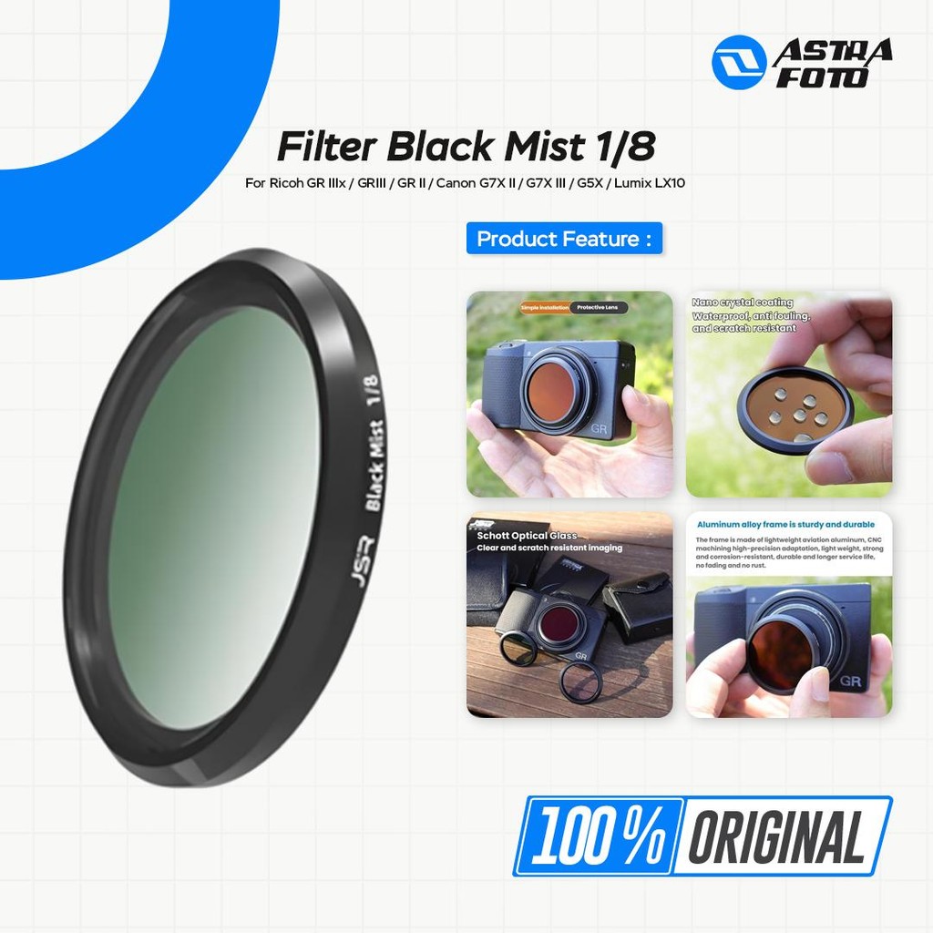 Jual Filter Black Mist 1/8 For Ricoh GR IIIx / GRIII / GR II / Canon ...