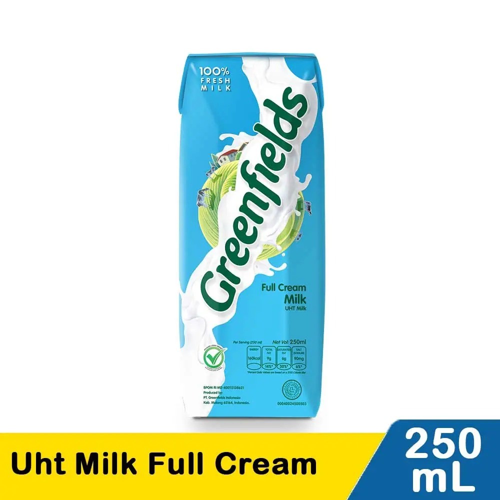Jual GREENFIELDS UHT MILK FULL CREAM 250mL | Shopee Indonesia