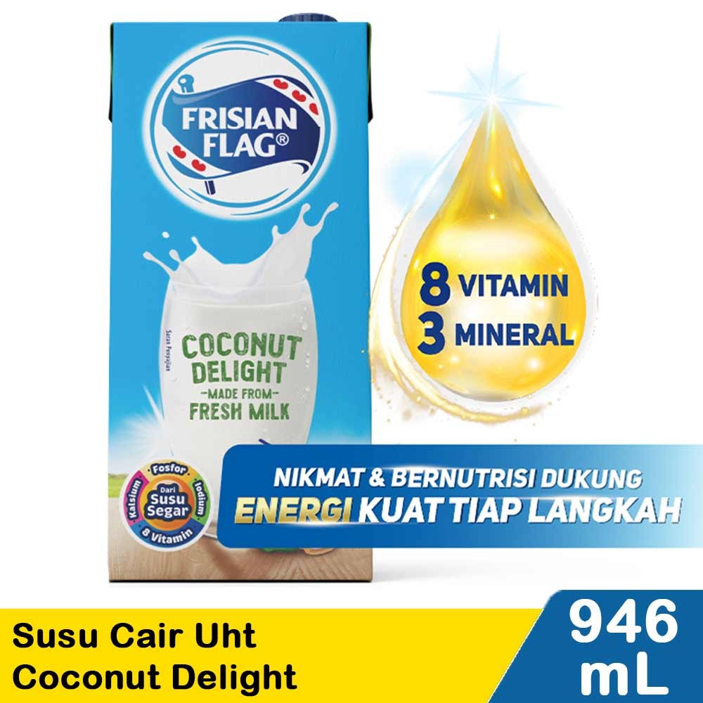 Jual FRISIAN FLAG SUSU CAIR UHT COCONUT DELIGHT 946mL | Shopee Indonesia