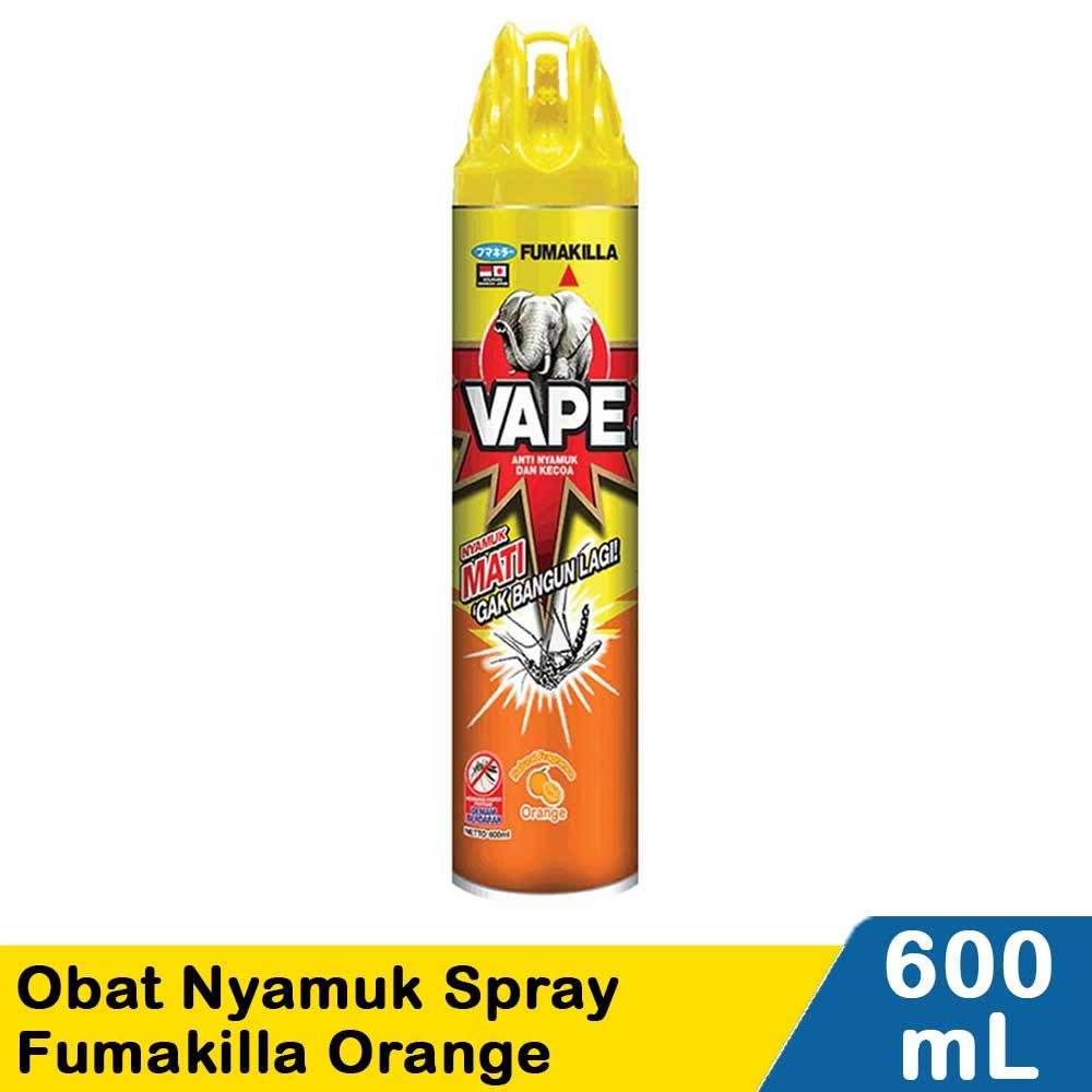 Jual VAPE OBAT NYAMUK SPRAY FUMAKILLA ORANGE 600mL | Shopee Indonesia
