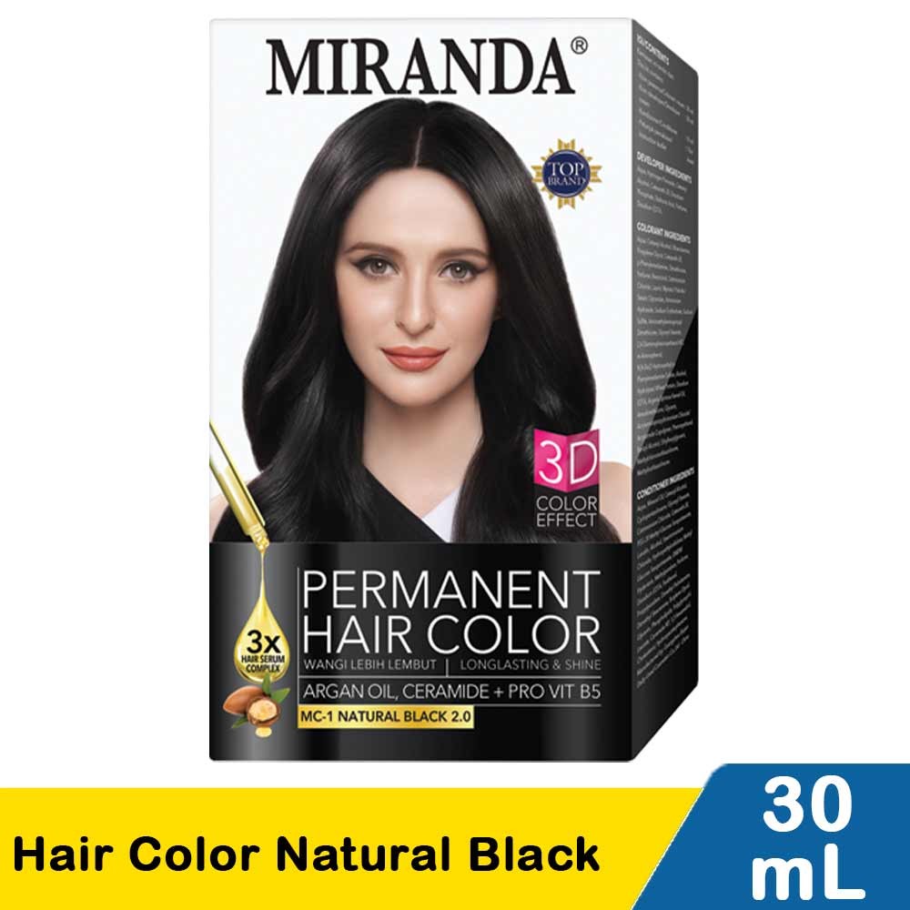 Jual MIRANDA HAIR COLOR NATURAL BLACK 30mLx2 | Shopee Indonesia