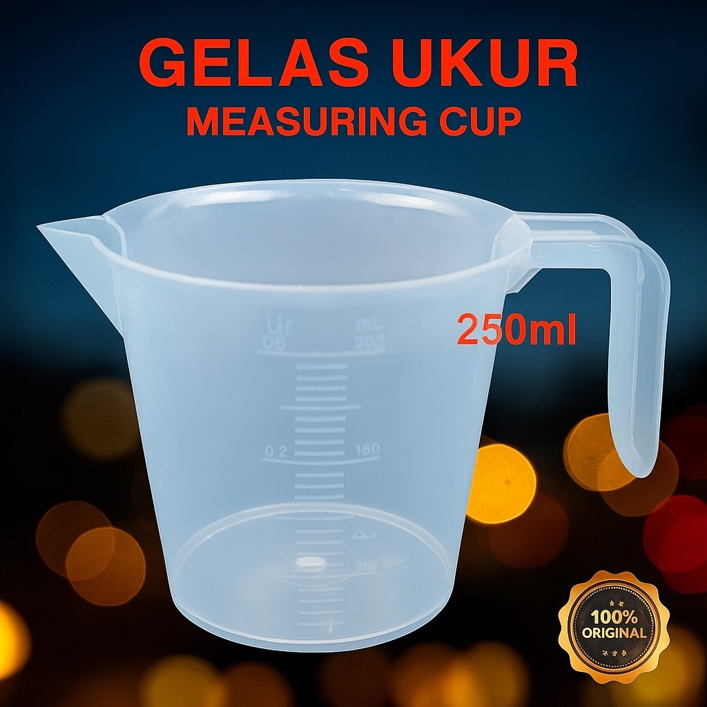 Jual Gelas Takar 250ml Plastik Transparan – Gelas Ukur Measuring Cup ...
