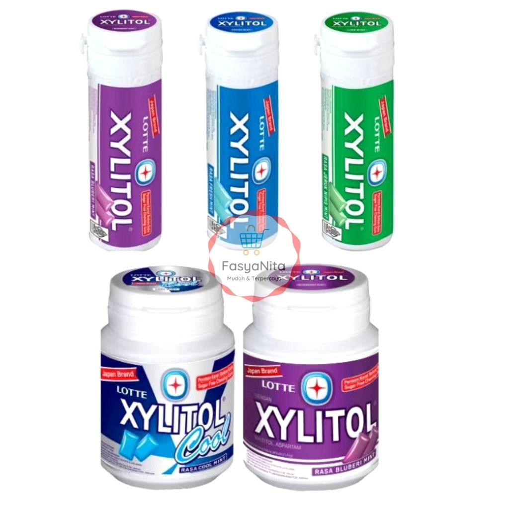 Jual Lotte Xylitol cool permen karet Fresh Mint Blueberry jeruk nipis ...