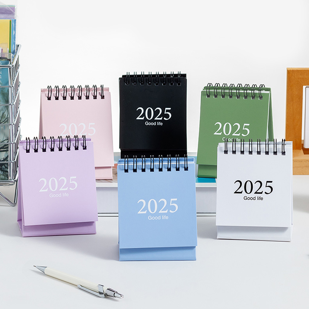 Jual 1 pc Small 2025 Cover Desk Calendar, Portable Foldable Tabletop ...