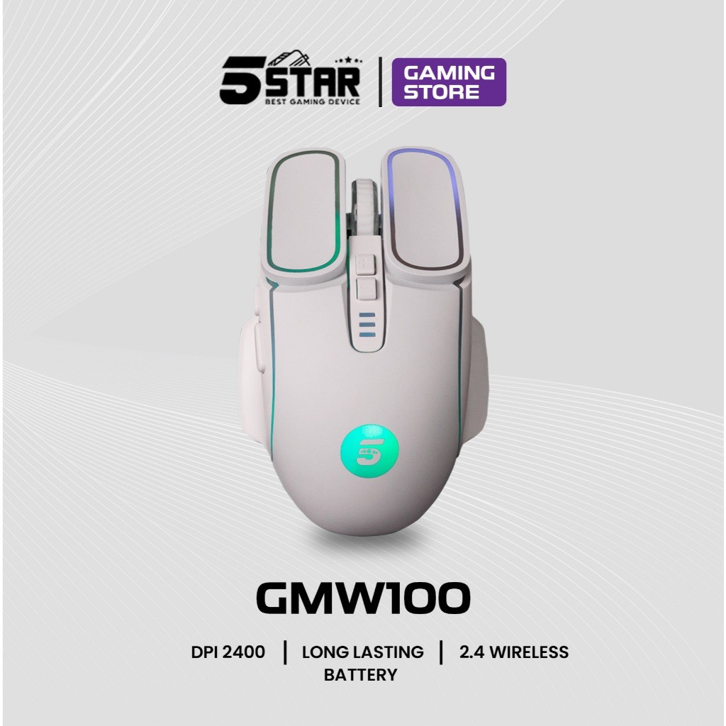 Jual 5Star Gaming Mouse Wireless Gaming Rechargable Baterai Type-C Fast ...