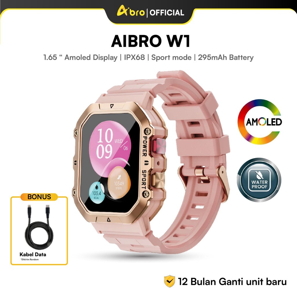 Jual Smartwatch W1 Layar 1.65 Inch Full Touch | Always On Display ...