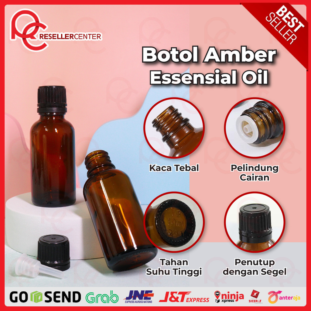 Jual Reseller Center Botol Kaca Essential Oil Amber Cap Black | Shopee ...