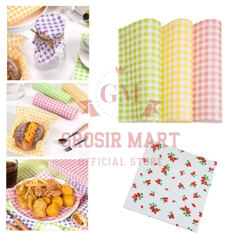 Jual GM 50 Lembar Kertas Bento Bekal Anak Alas Nasi Bento Kue Piknik ...