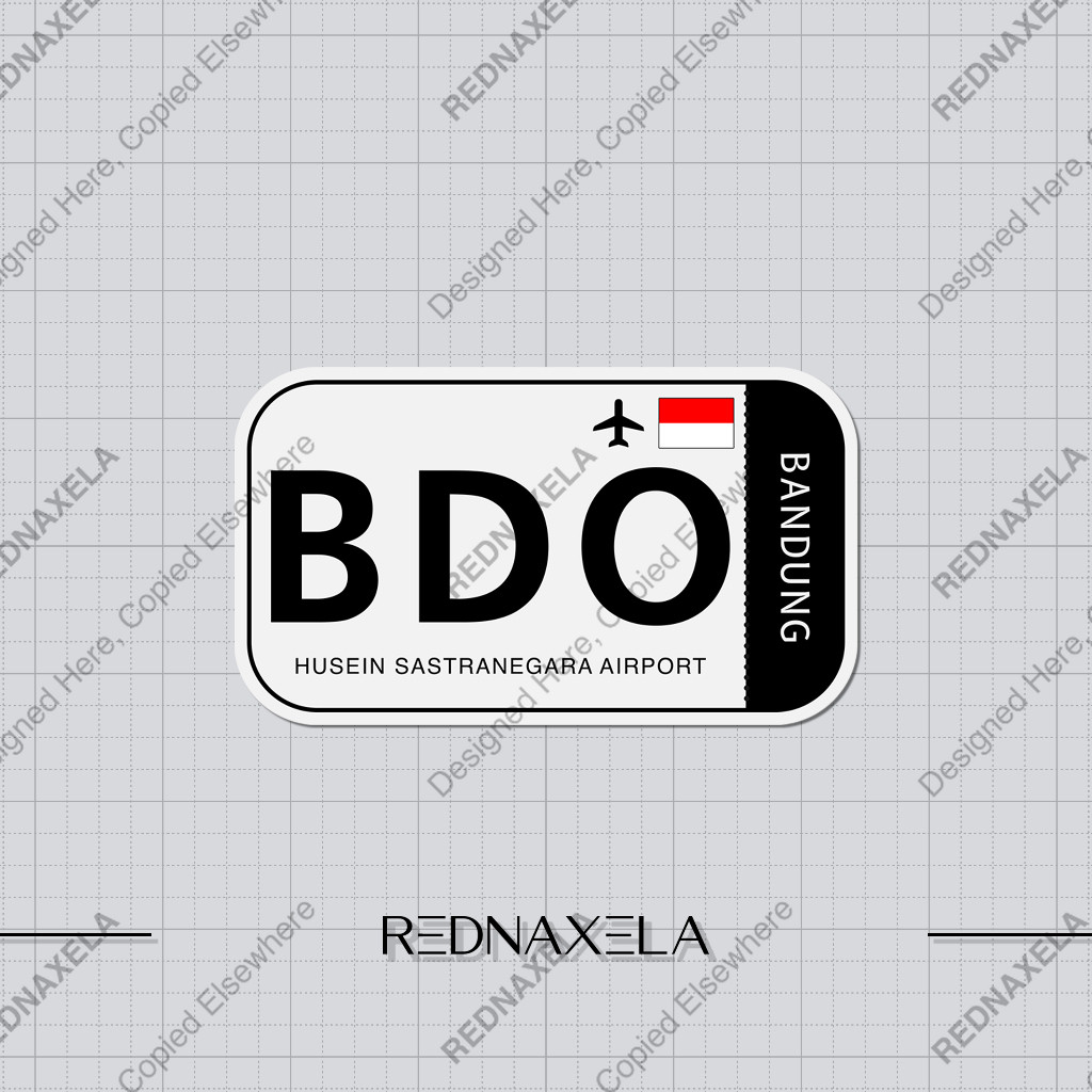Jual Stiker Vinyl Husein Sastranegara Airport Code BDO Sign Sticker ...