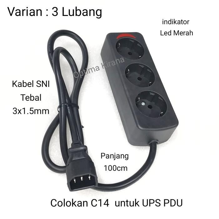 Jual PROMO Stop Kontak UPS PDU APC C-14 Hitam Kabel SNI Tebal 3x1.5mm ...