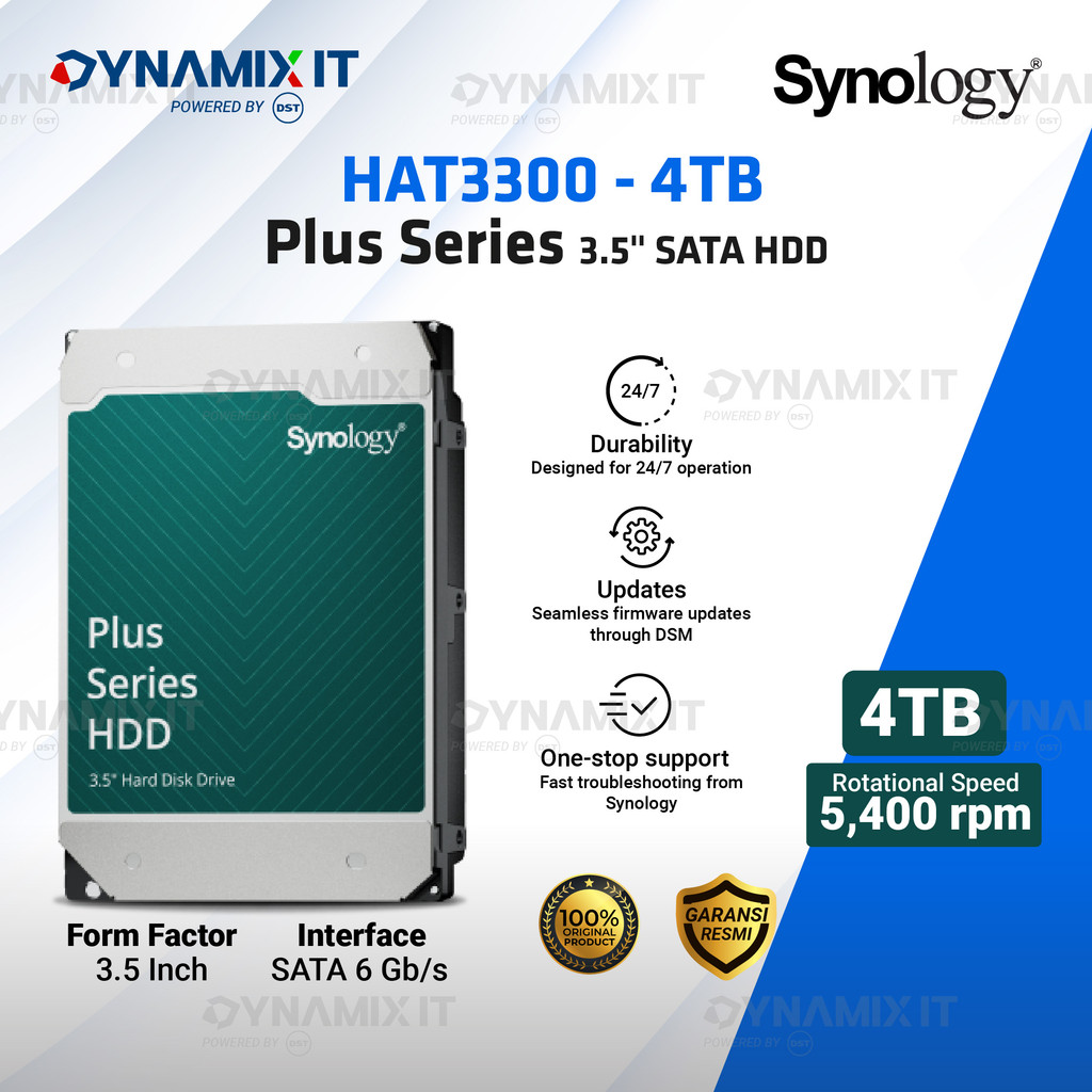 Jual Synology HDD Plus Series HAT3300-4T 4TB 3.5" SATA Harddisk ...