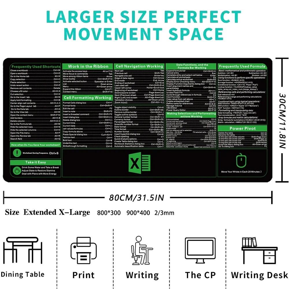 Jual SQL Shortcuts Large Mouse Pad XXL 90x40cm eat Sheet Non-Slip Long ...