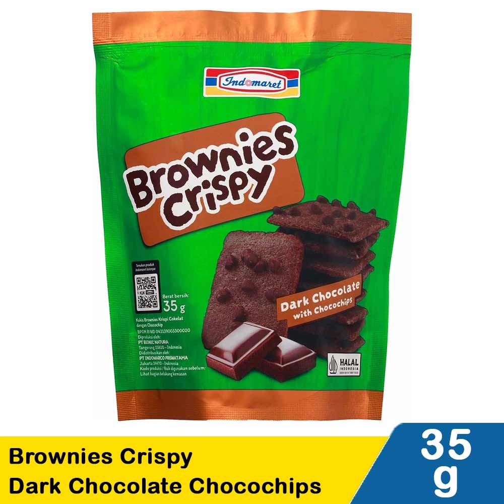 Jual INDOMARET BROWNIES CRISPY DARK CHOCOLATE CHOCOHIPS 35g | Shopee ...