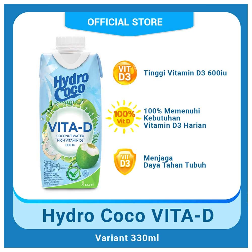 Jual HYDRO COCO NATURAL HEALTH DRINK VITA-D 330mL | Shopee Indonesia