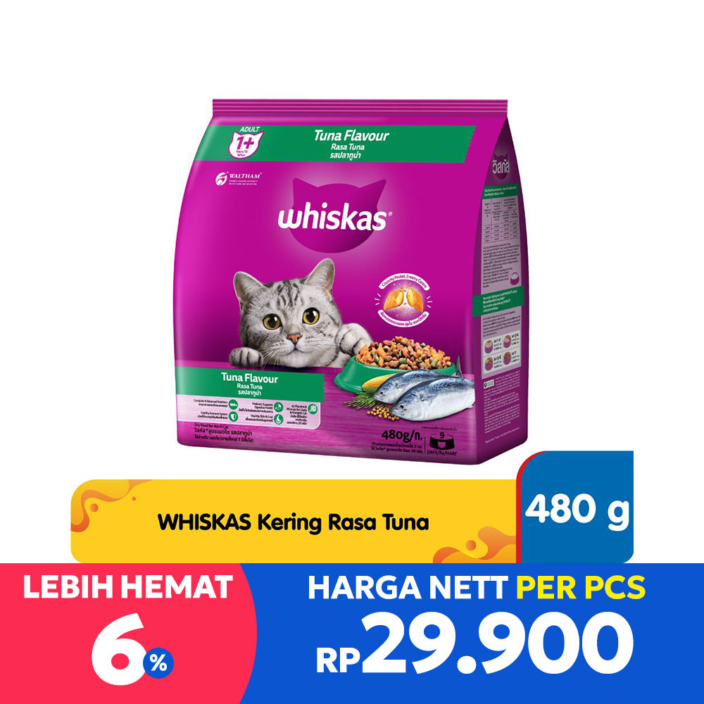 Jual WHISKAS CAT FOOD POCKET TUNA 480g | Shopee Indonesia