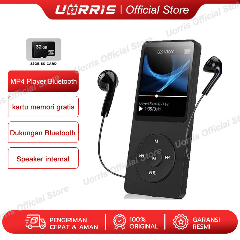 Jual UORRIS MP4 Mini Player Bluetooth MP3 Player Bluetooth Free 32GB ...
