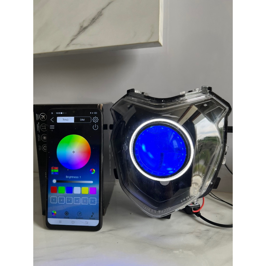 Jual lampu depan honda CRF 150 custome biled ASLI projector CR7 C2 GEN2 ...