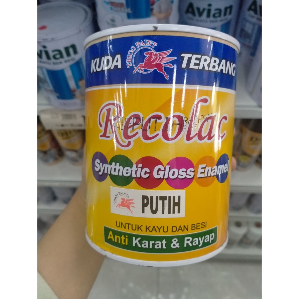 Jual Cat Kayu dan Besi Recolac Kuda Terbang 1KG | Shopee Indonesia