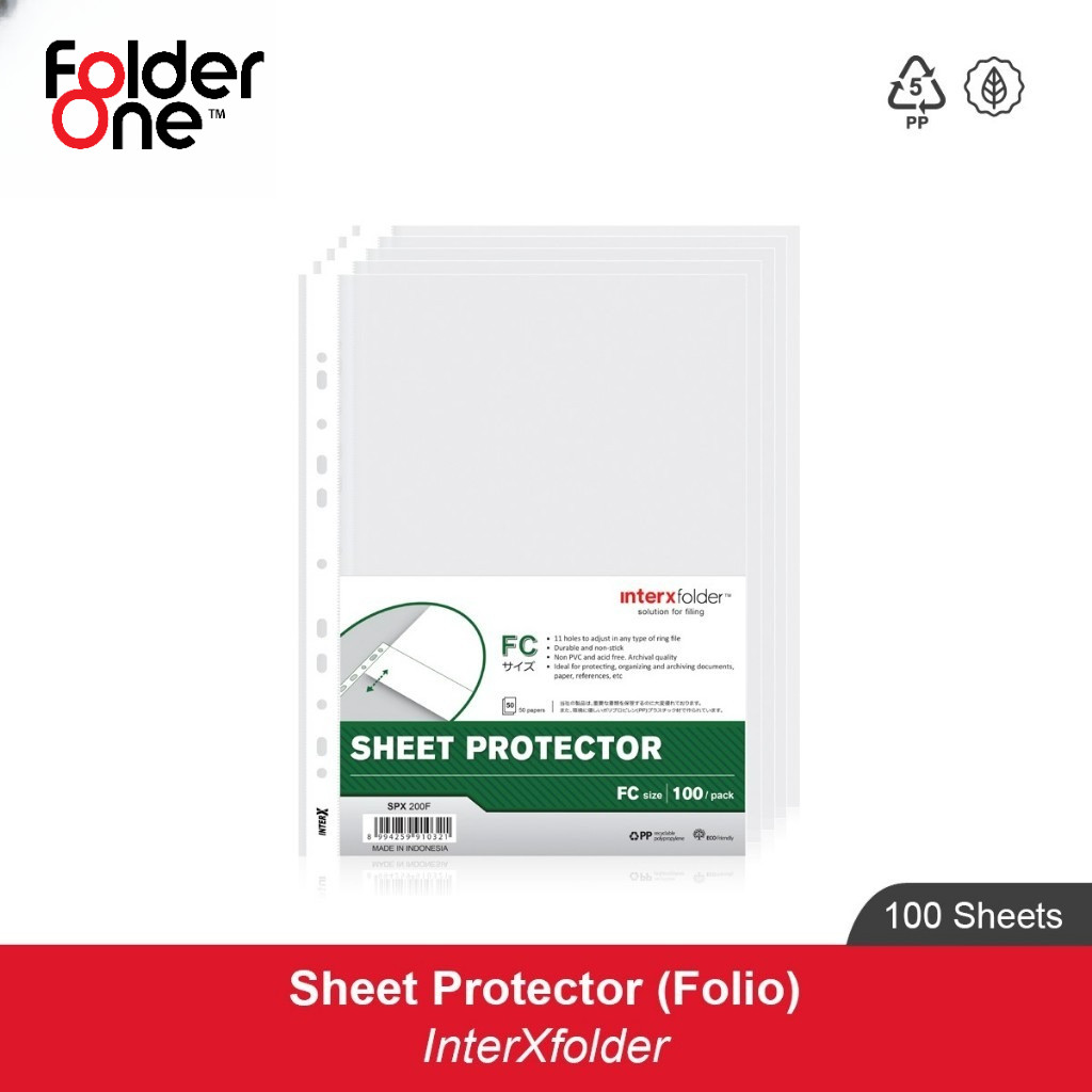 Jual InterX Folder Sheet Protector Clear Plastik PP Pocket Pelindung ...