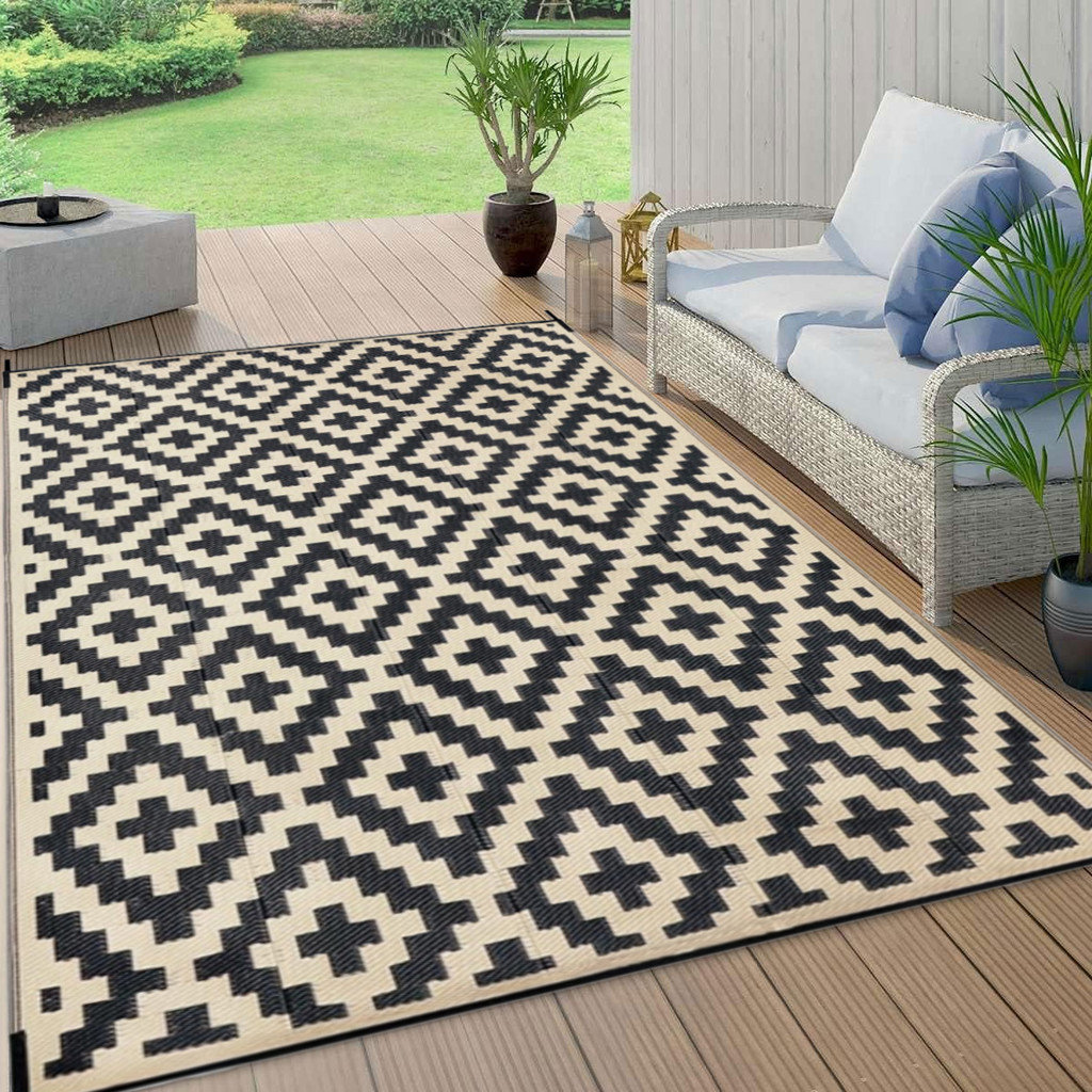 Jual Waterproof Reversible Plastic Straw Patio Rugs Outdoor Indoor ...