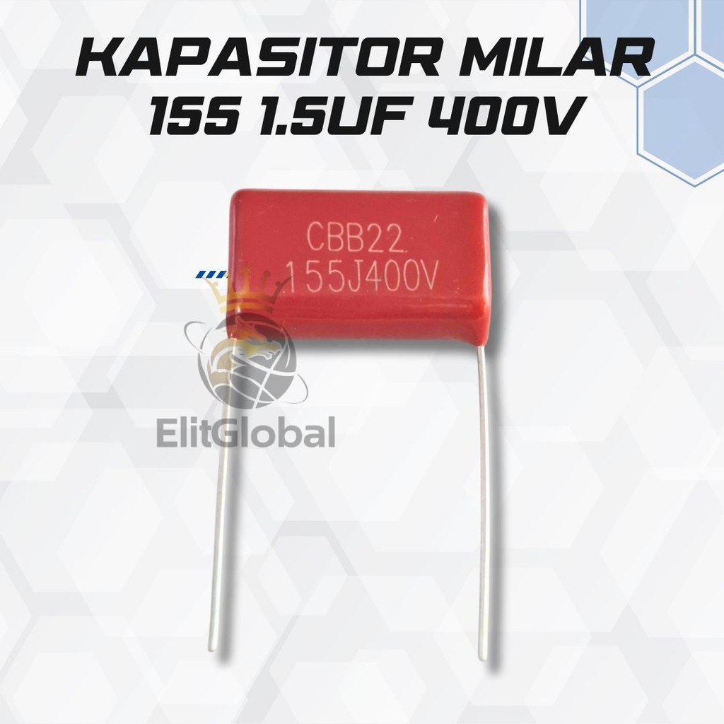 Jual Kapasitor Milar 1.5μF 400V - Polyester Film Kondensator Original ...