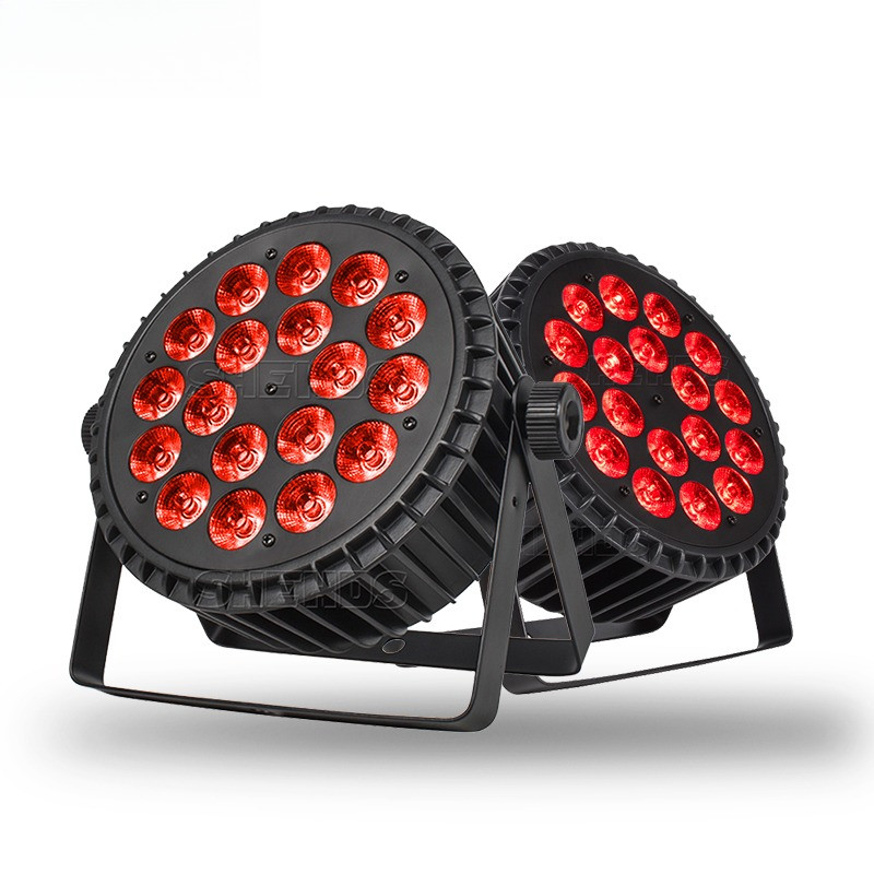 Jual 2/4pcs LED Flat Par 18x18W RGBWA+UV Aluminum Alloy Light DMX 512 ...