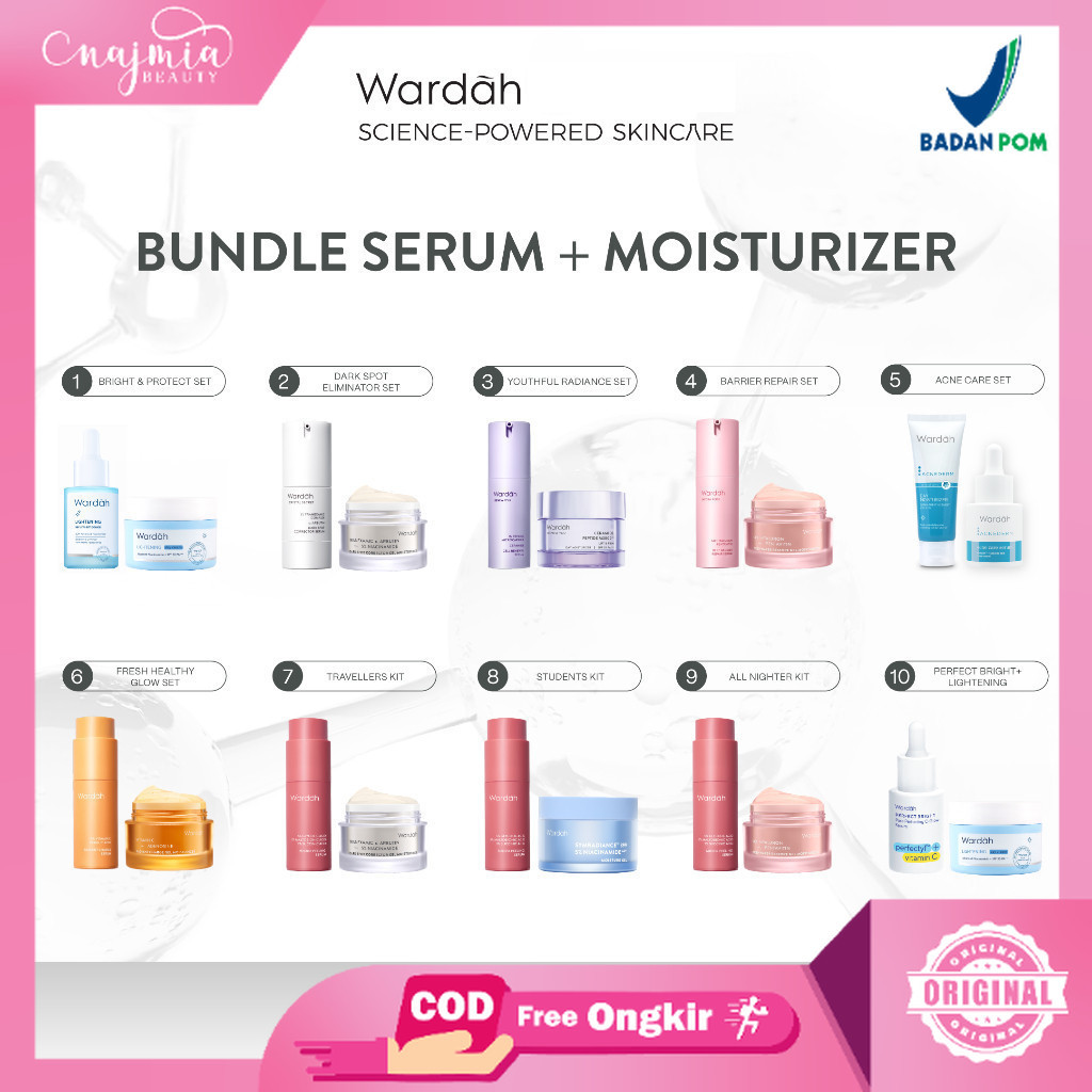 Jual Najmia Ofc Paket Wardah Perfect Set Moisturizer + Serum For ...