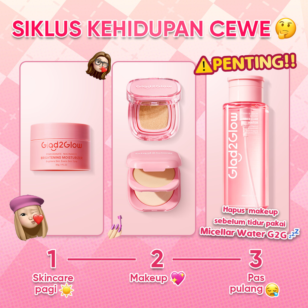 Jual [Toko Resmi]Glad2Glow Paket Lengkap Wajah 3in1:Pomegranate ...