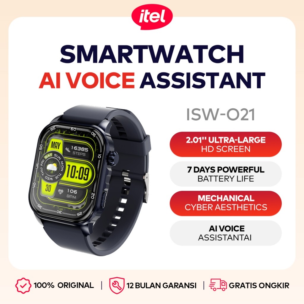Jual itel Smart Watch O21Cyber Smart Watch, 10 Days Extra-Long Battery ...