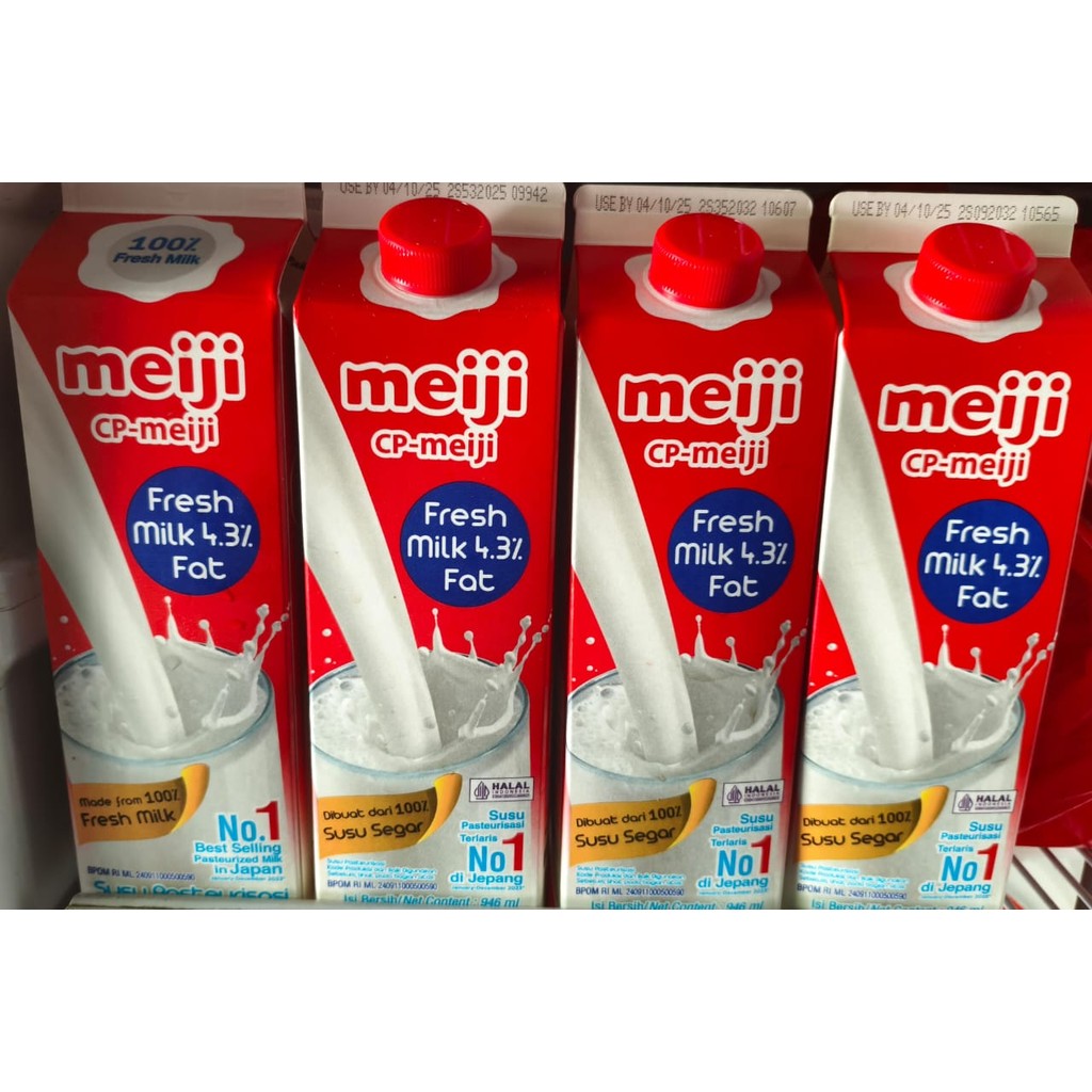 Jual SUSU MEIJI FRESH MILK / PASTEURIZED MILK 946 ML ( KEMASAN MERAH DAN BIRU ) | Shopee Indonesia