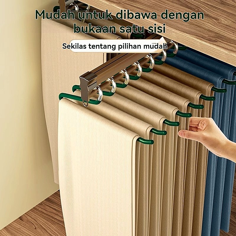 Jual Tarik-Keluar Lemari Pakaian Gantungan Baju Tarik rak Rel pakaian ...
