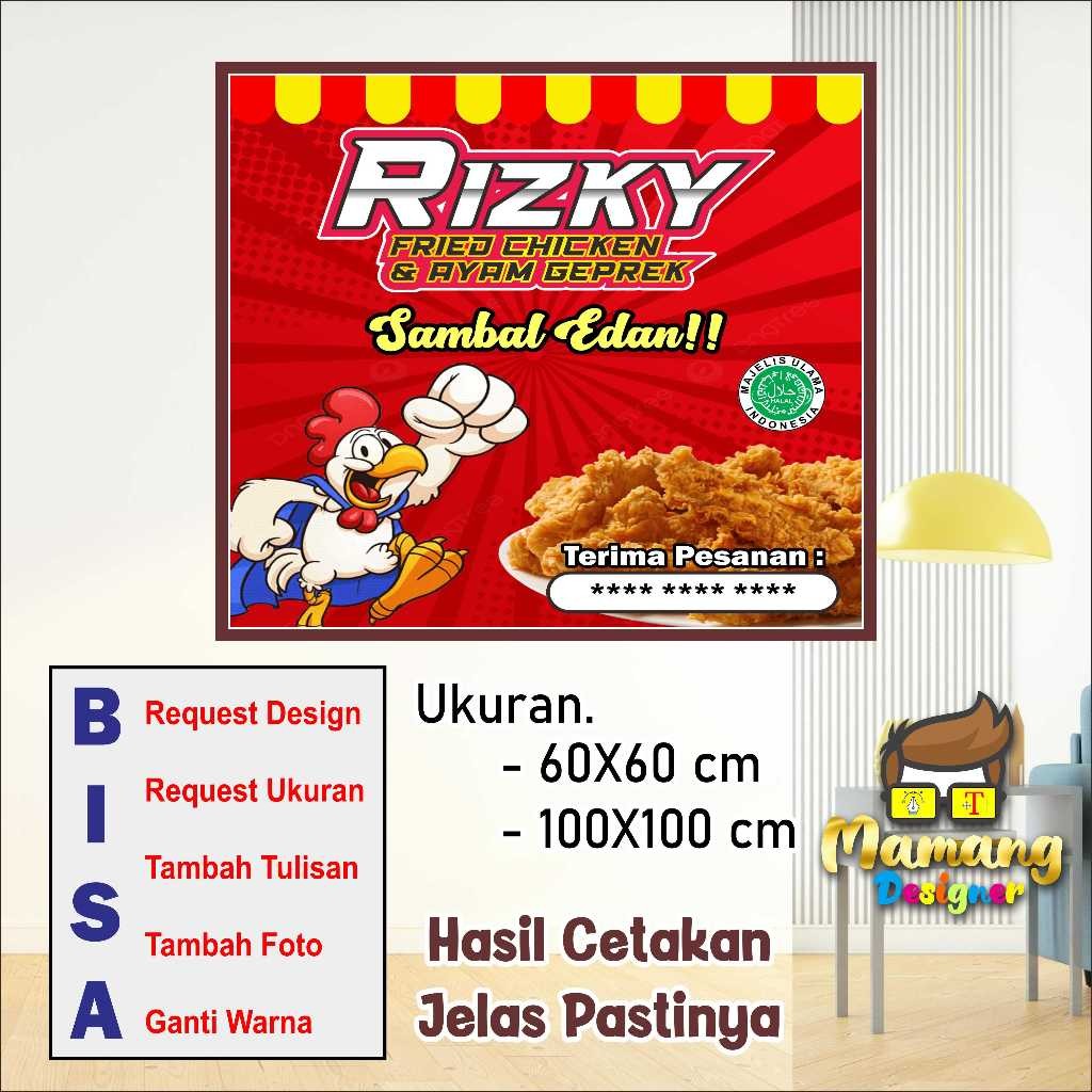 Jual Backdrop Cetak Spanduk Banner Ayam Geprek Pedas dan Ayam Crispy bb ...