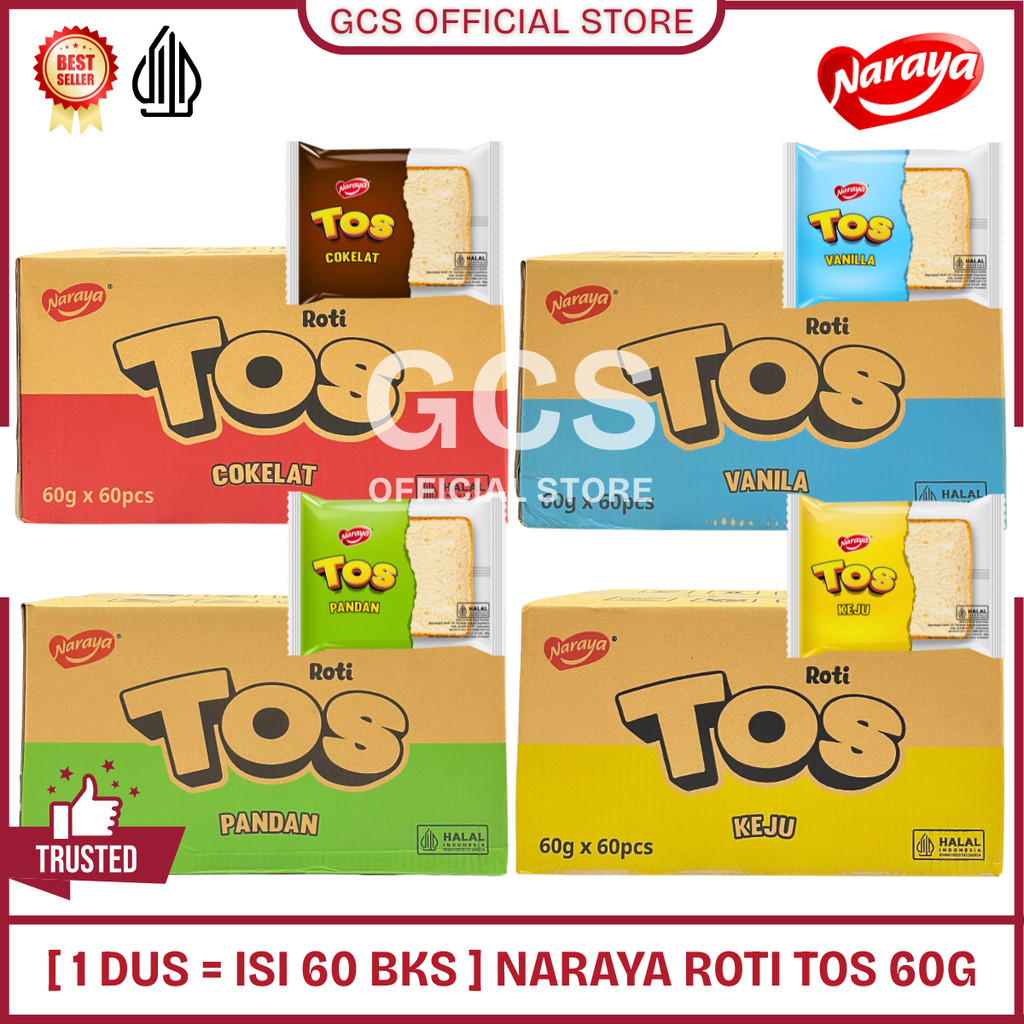Jual NARAYA ROTI TOS Roti Panggang Viral Rasa Coklat, Keju, Pandan ...