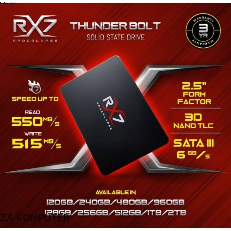 Jual SSD RX7 240GB GARANSI RESMI 3TH ZFKOMP | Shopee Indonesia
