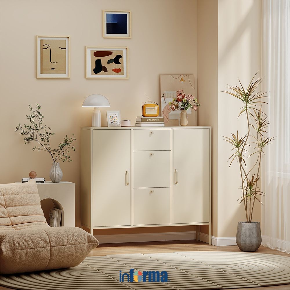 Jual Informa Lena Kabinet 2 Pintu Dengan 3 Laci - Krem Lemari Kabinet ...