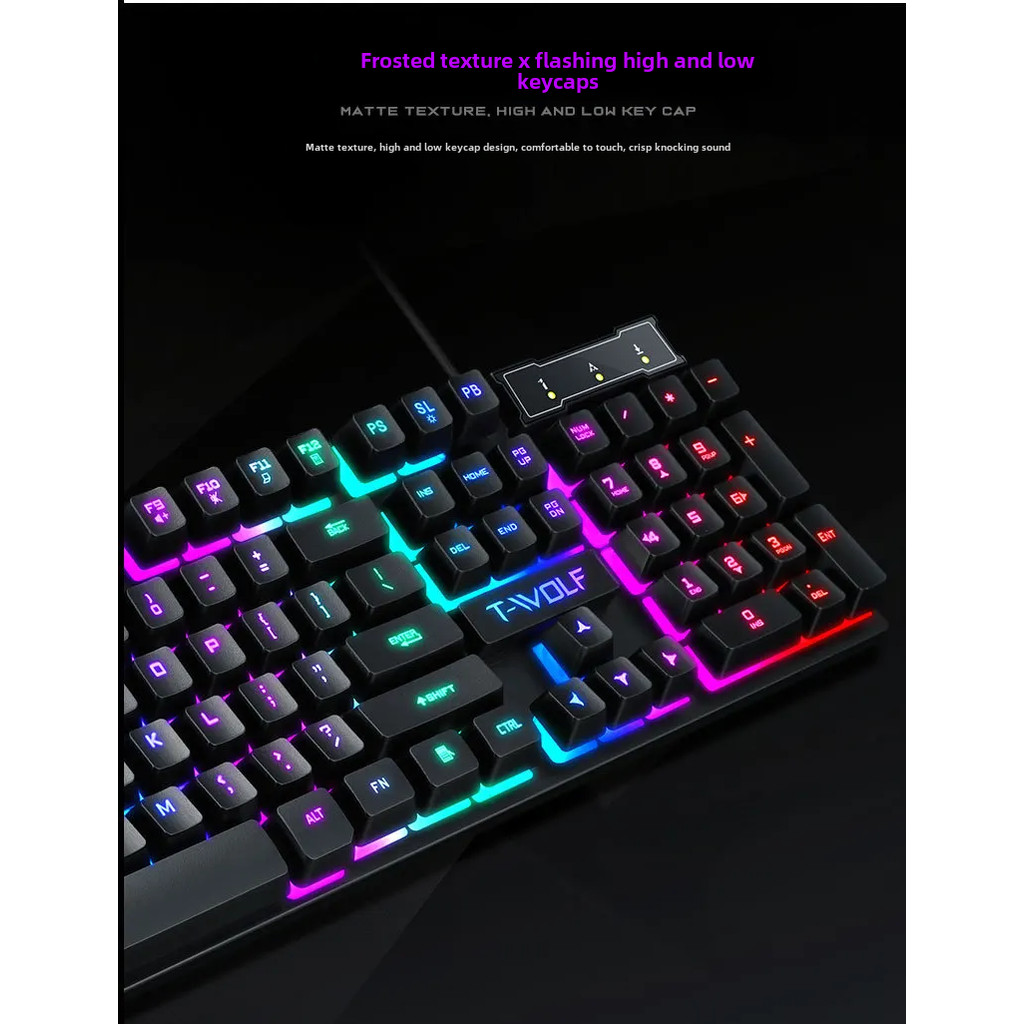 Jual Rainbow Backlight T20 Keyboard Computer Single Keyboard Office ...