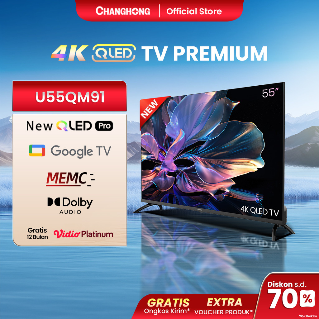Jual [NEW PRODUCT] Changhong QLED TV 4K 55 inch Google Smart QLED PRO ...