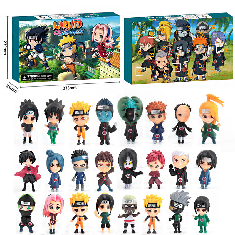 Jual 24pcs Naruto Advent Calendar Box Cute Anime Action Figure Small ...