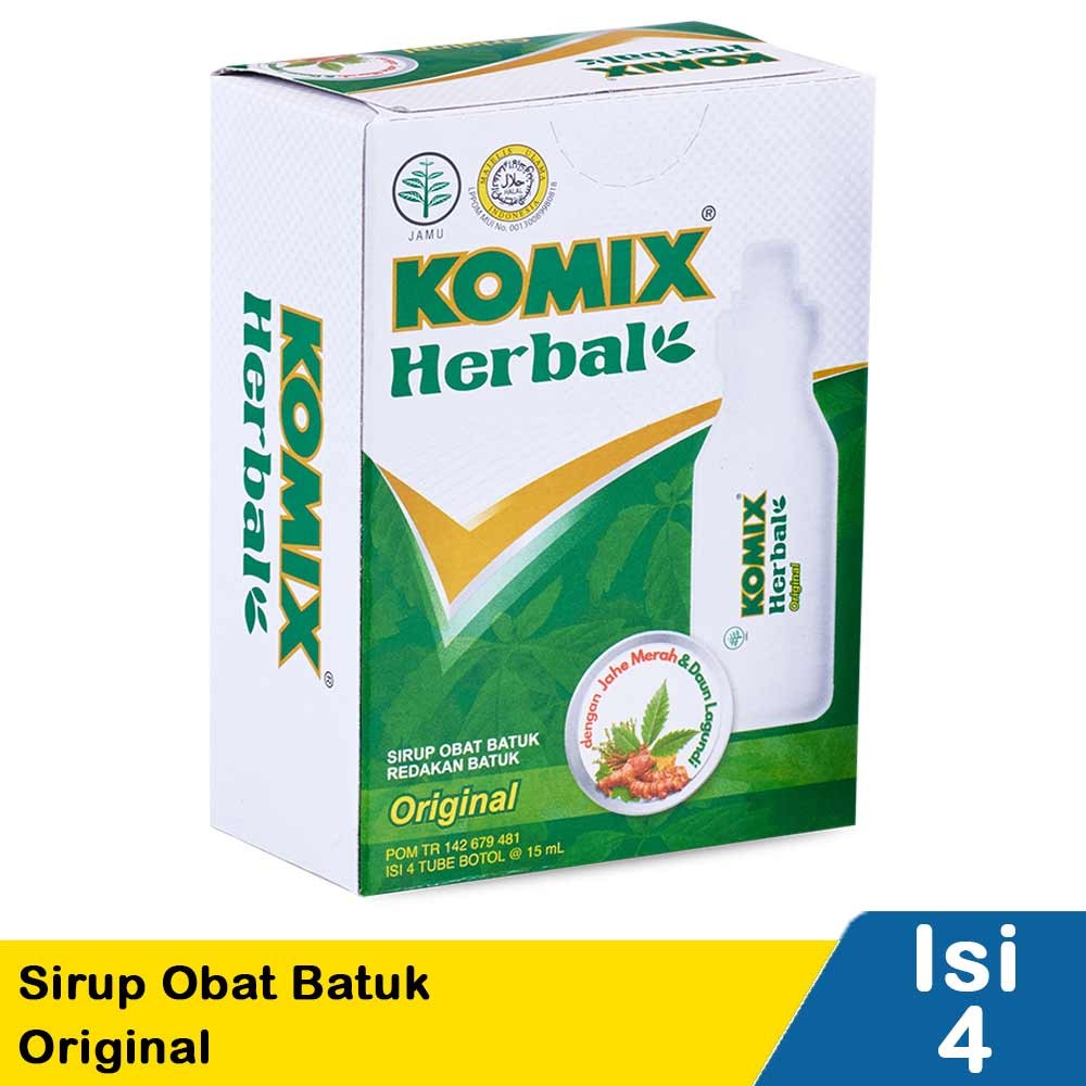 Jual KOMIX HERBAL SIRUP OBAT BATUK ORIGINAL 4x15mL | Shopee Indonesia