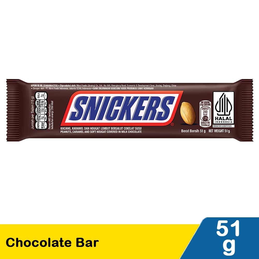 Jual SNICKERS CHOCOLATE 51g | Shopee Indonesia