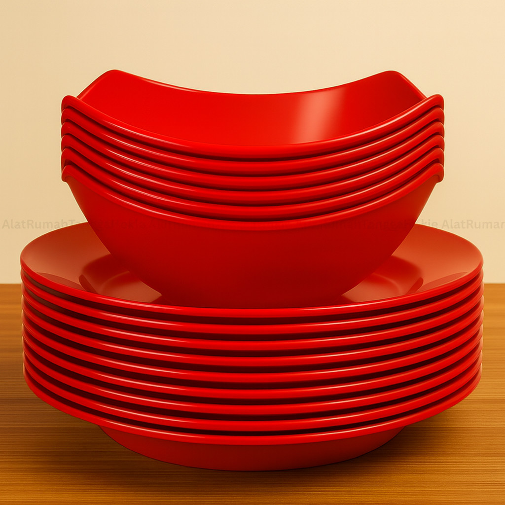 Jual 12 PCS PIRING MANGKOK LENGKUNG SEMI MELAMIN MELAMINE MIE SOTO ...