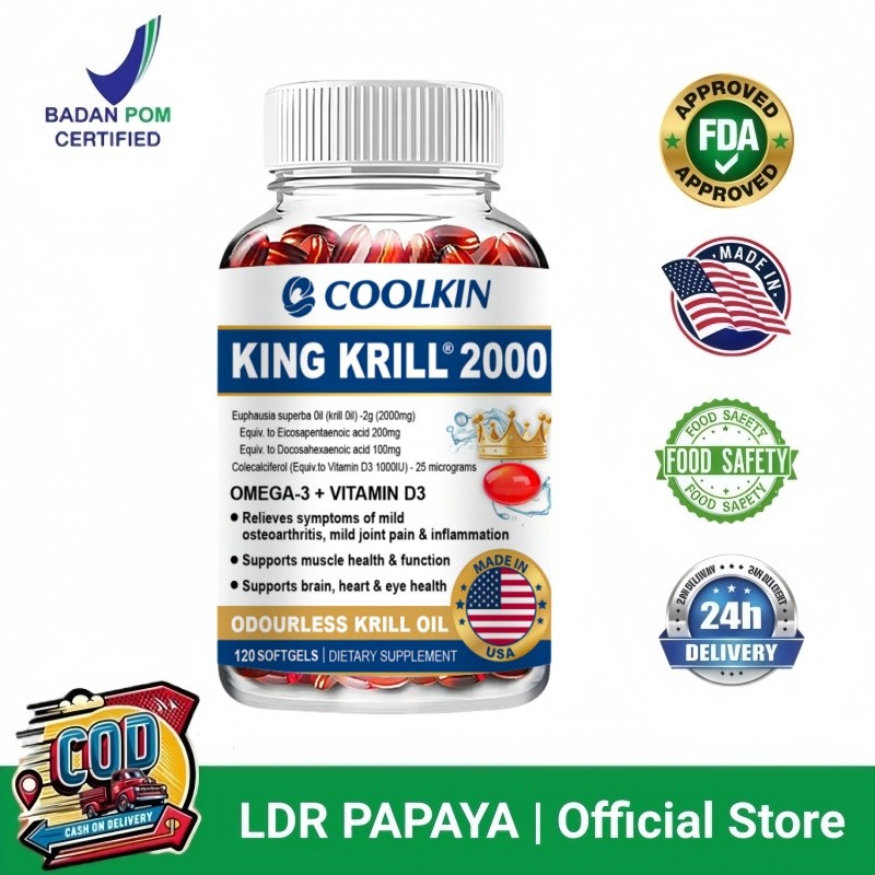 Jual LOR-PAPAYA Minyak Krill Antartika 2000mg- OMEGA-3 + VITAMIN D3 ...
