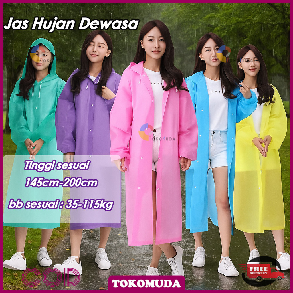 Jual Tokomuda Jas Hujan EVA Dewasa Poncho Korea Anti Air All Size ...