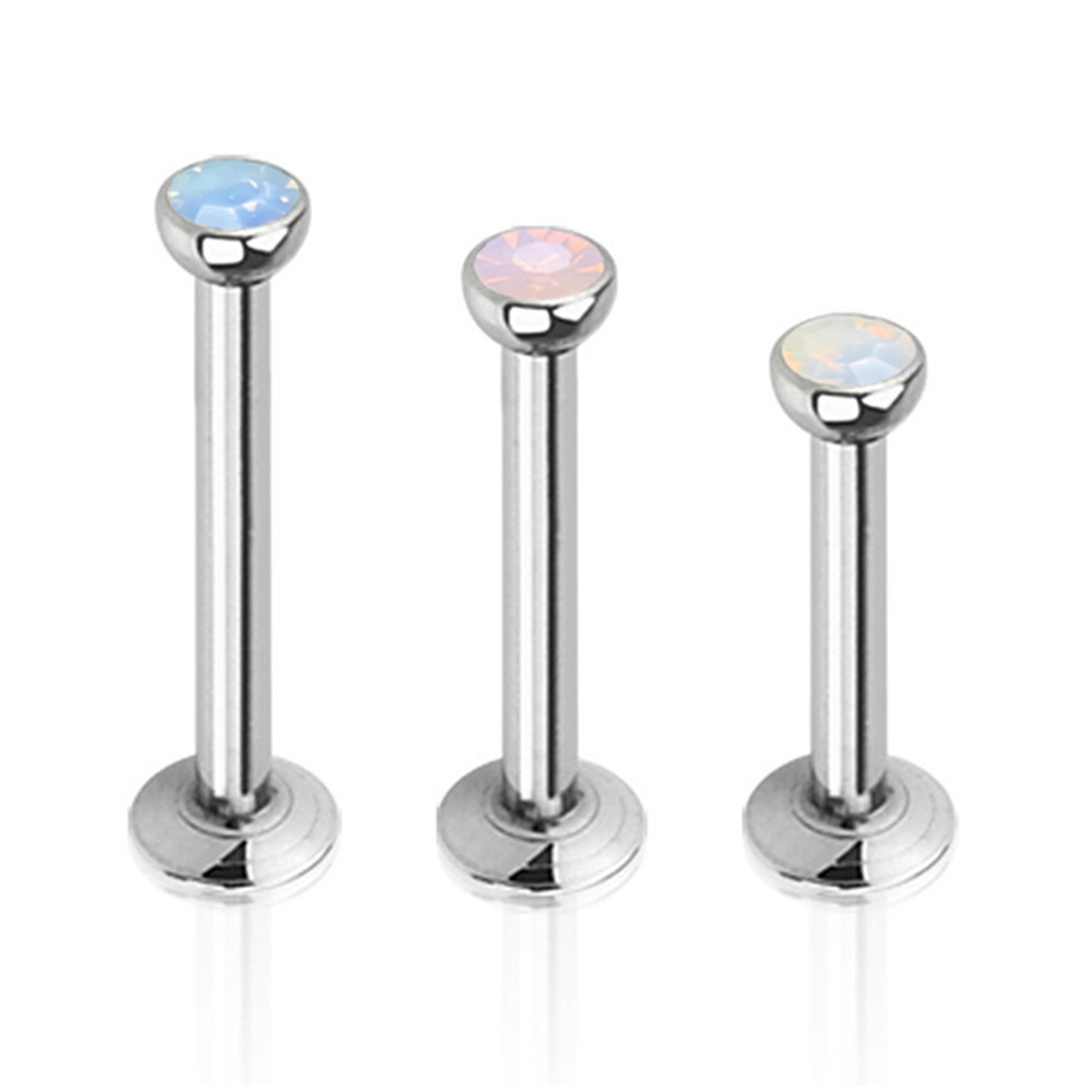 Jual 2pc 2/2.5/3mm Opalite Steel 16g Labret Ring Monroe Lip Stud ...