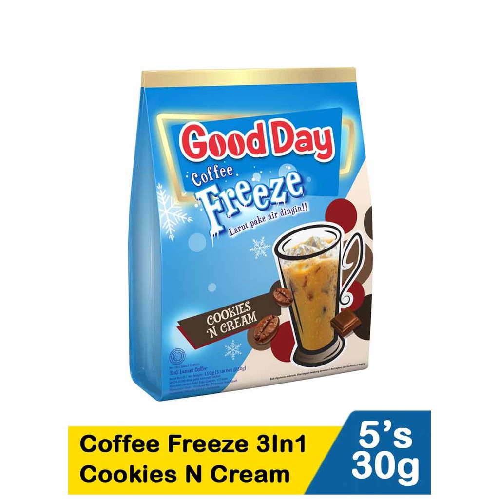 Jual GOOD DAY COFFEE FREEZE 3IN1 COOKIES N CREAM 5x30g | Shopee Indonesia
