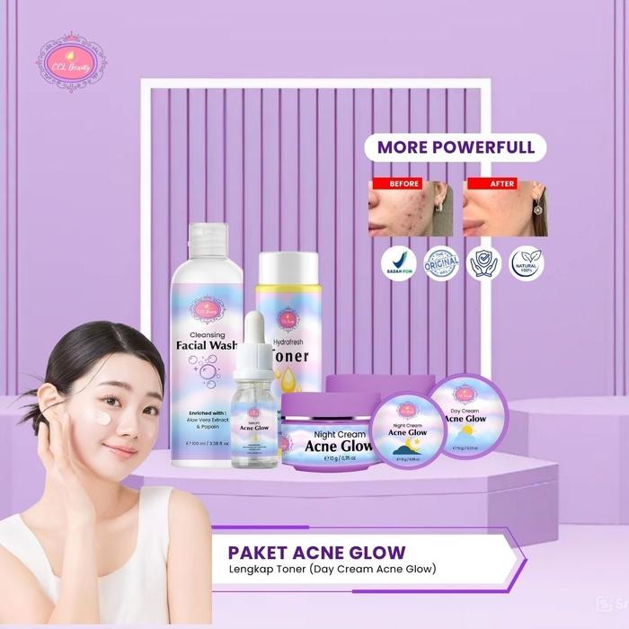 Jual PAKET ACNE GLOW by CCL BEAUTY [FREE POUCH] - Paket Lengkap Toner ...