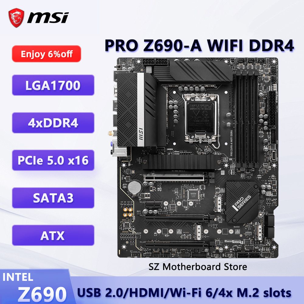Jual MSI PRO Z690-A WIFI DDR4 Z690 Motherboard LGA 1700 For i9-12900K ...