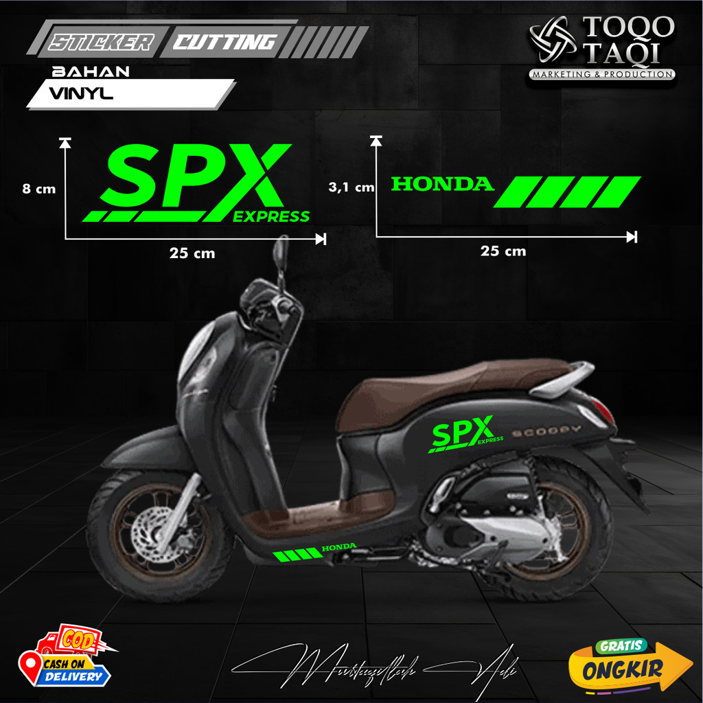Jual CUTTING STICKER TULISAN SPX EXPRESS STIKER BODY MOTOR MATIC SCOOPY ...